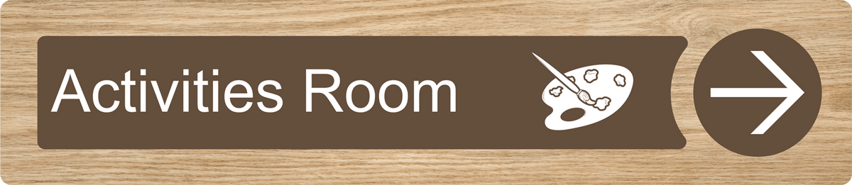 Dementia Friendly Directional Sign - Oak – Signage for Care