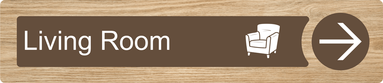 Dementia Friendly Directional Sign - Oak – Signage for Care