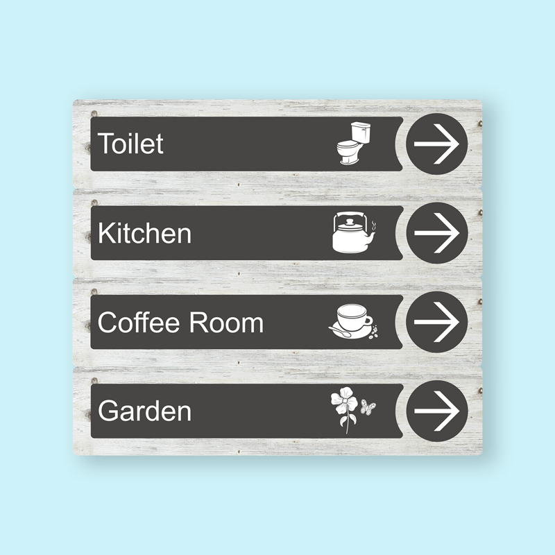 Dementia Friendly Directional Sign - White Pine – Signage for Care